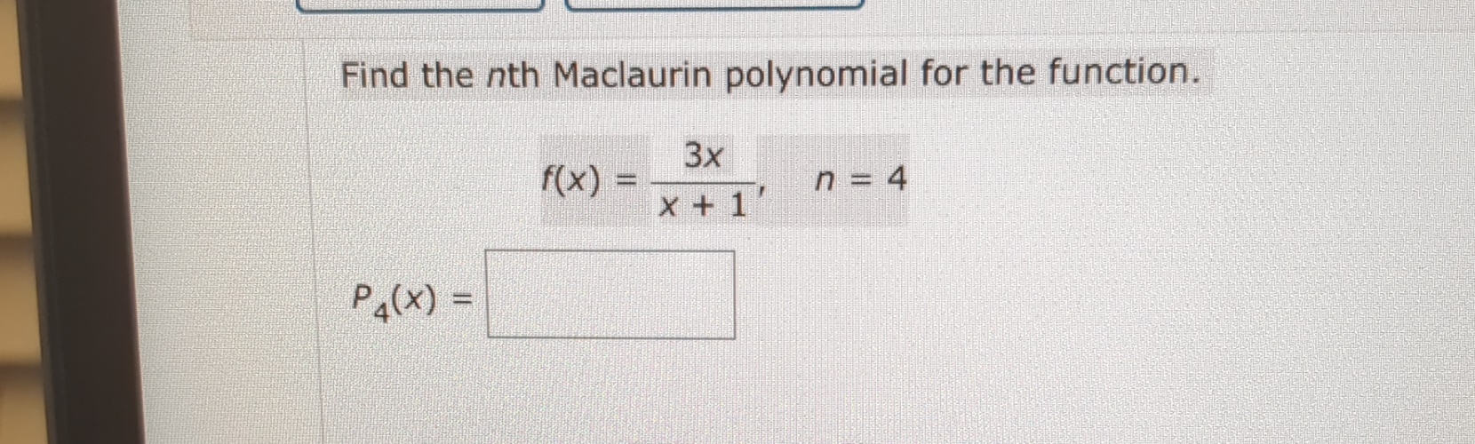 Solved Find the nth Maclaurin polynomial for the | Chegg.com