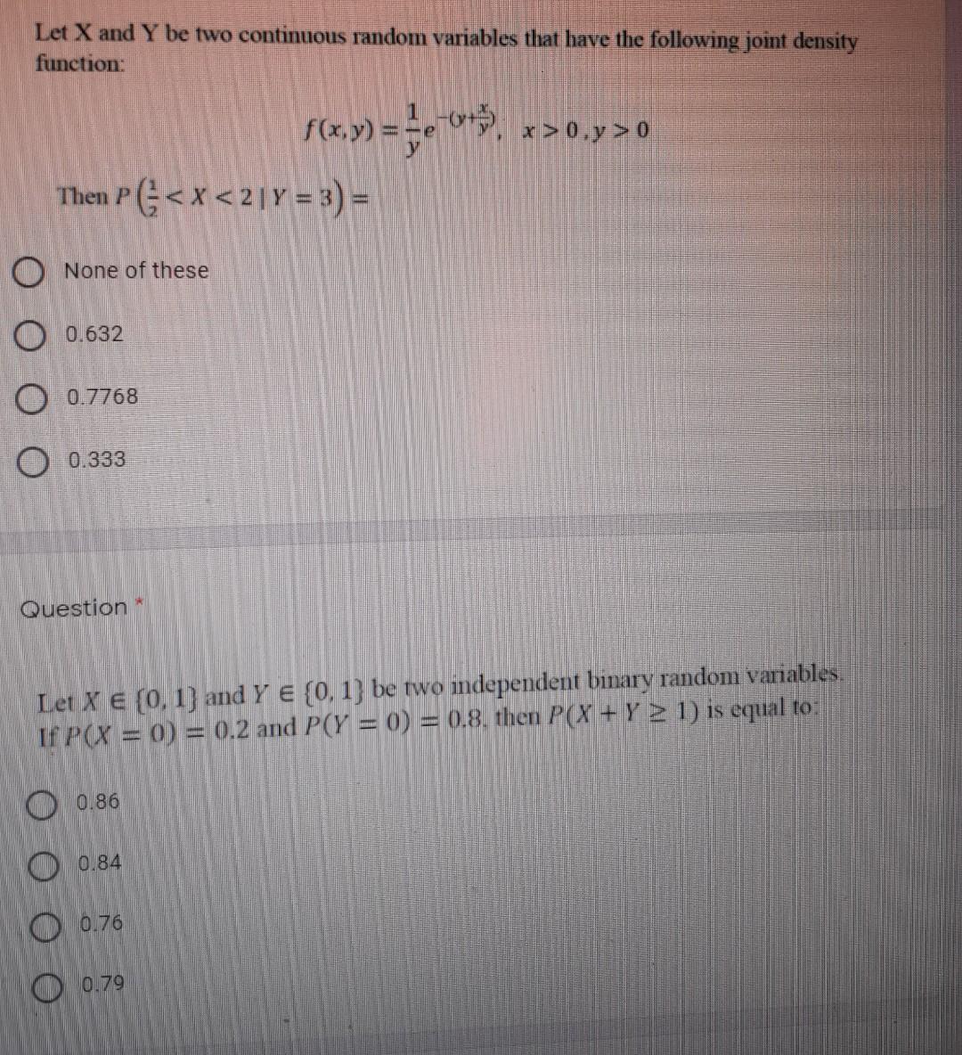 Solved Let X and Y be two continuous random variables that | Chegg.com