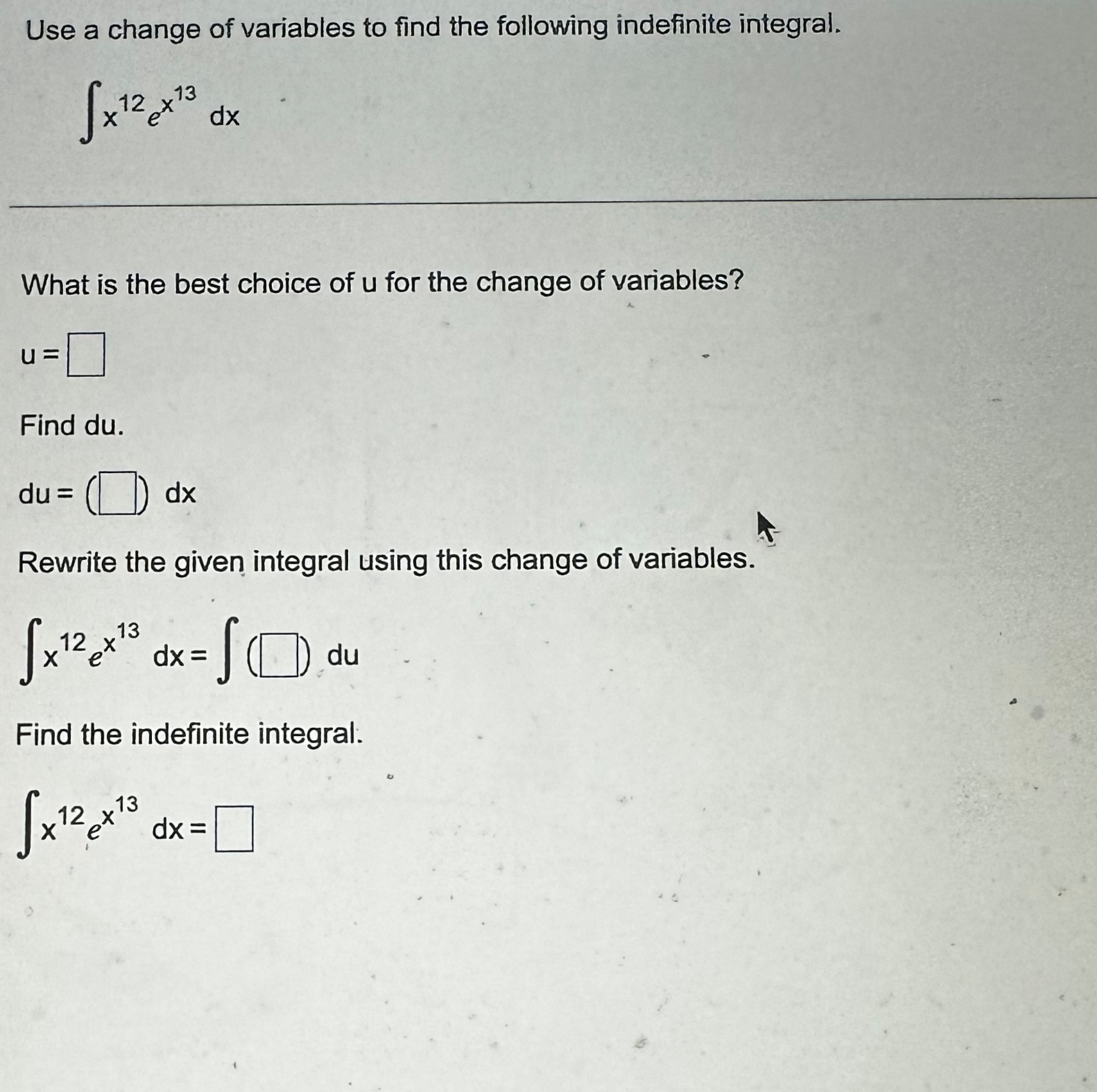 Solved Use a change of variables to find the following | Chegg.com