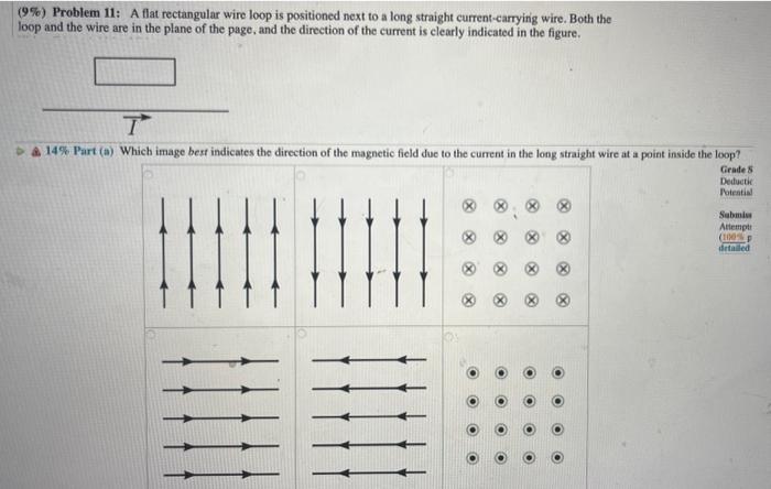 Solved (9\%) Problem 11: A flat rectangular wire loop is | Chegg.com