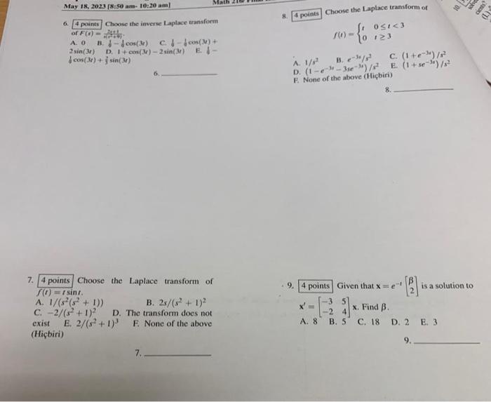 Solved May 18, 2023 [8:50 am- 10220 ani] 6. 6. 4 points | Chegg.com