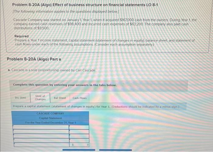 Solved Required information Problem 8-20A (Algo) Effect of | Chegg.com