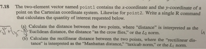 Solved 7.18 The two-element vector named pointi contains the | Chegg.com