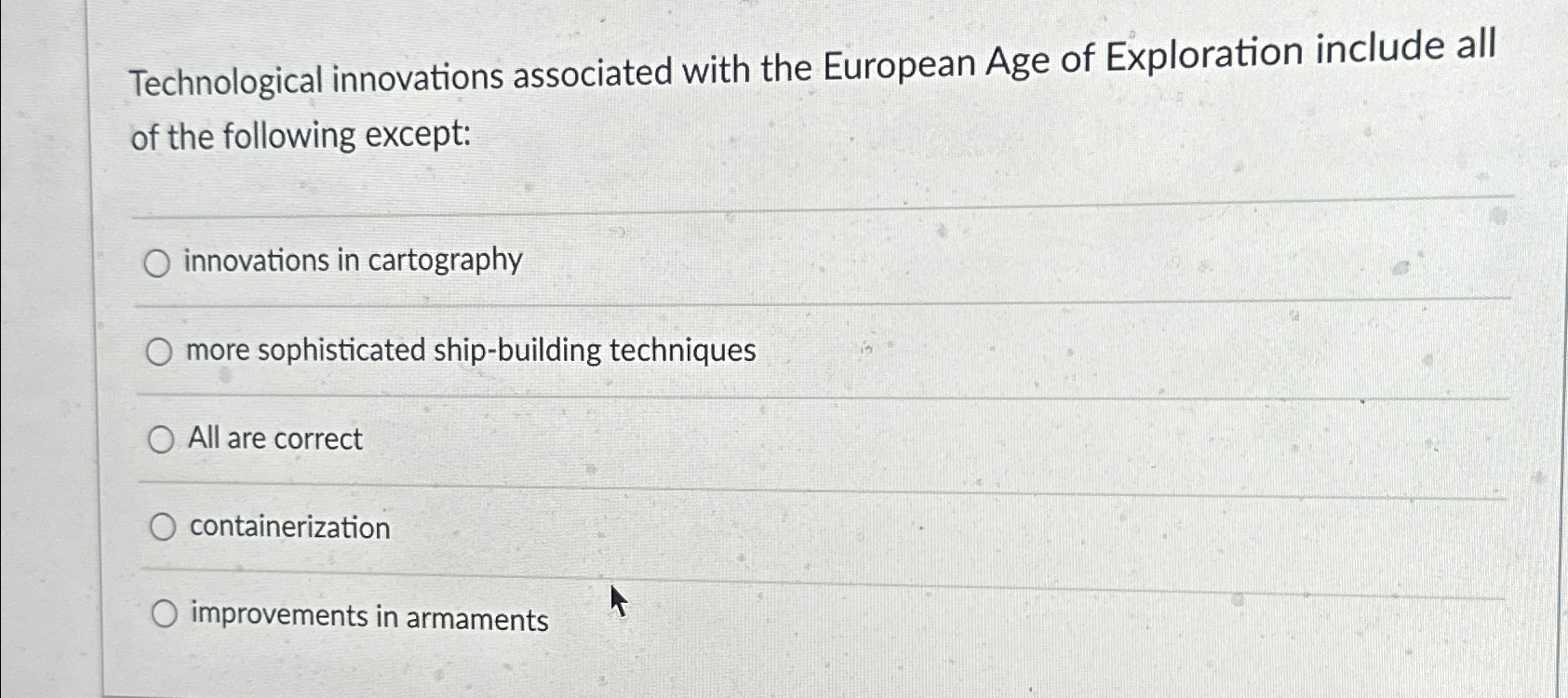 Solved Technological innovations associated with the | Chegg.com