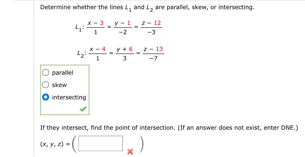 Solved Determine whether the lines L1 ﻿and L2 ﻿are parallel, | Chegg.com