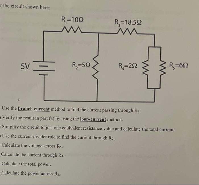 Solved r the circuit shown here: Use the branch current | Chegg.com