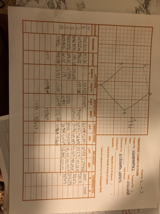 Solved i need to calculate the traverse computations, but | Chegg.com