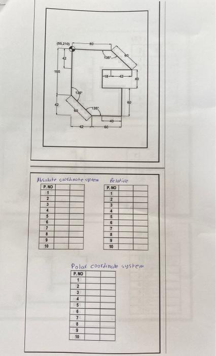 Solved Absolute Coordinate System X Y Relative Coordinate