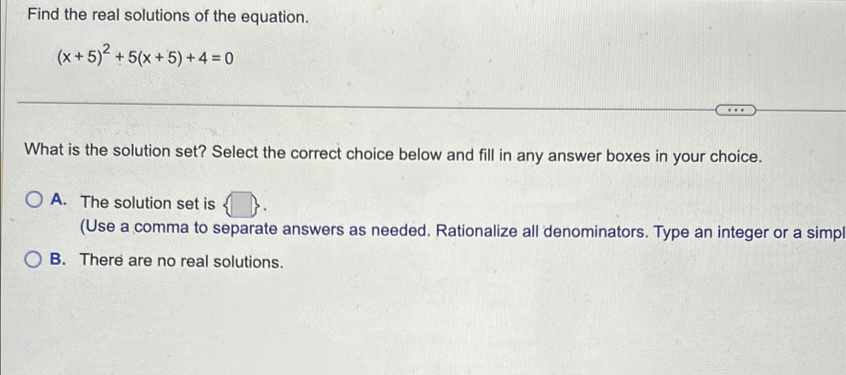 Solved Find the real solutions of the | Chegg.com