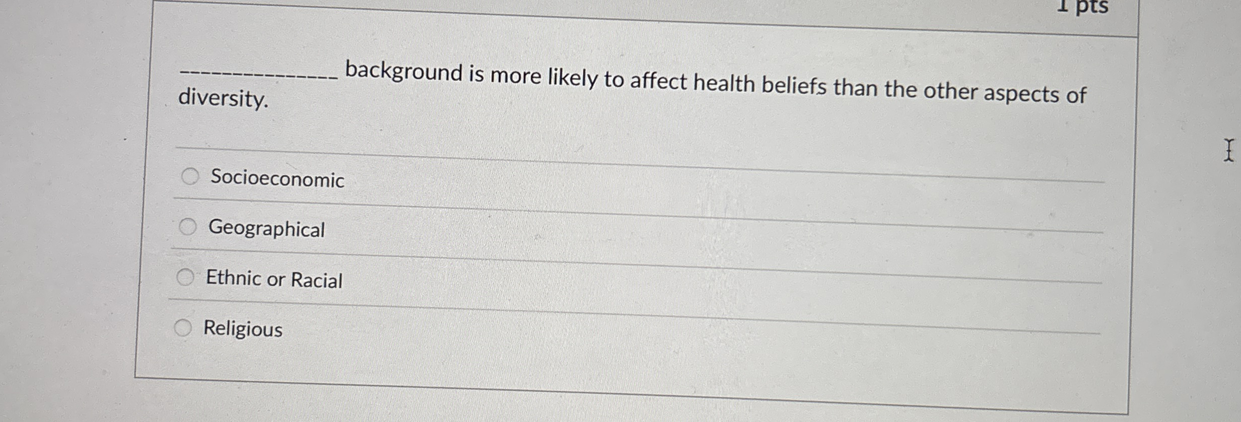 Solved ptsbackground is more likely to affect health beliefs | Chegg.com