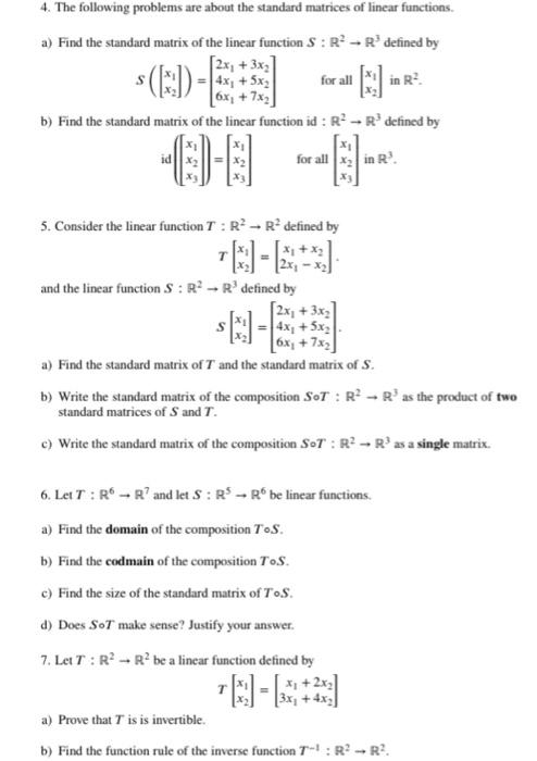 Solved 4. The following problems are about the standard | Chegg.com