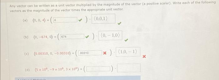 Solved Any vector can be written as a unit vector multiplied | Chegg.com