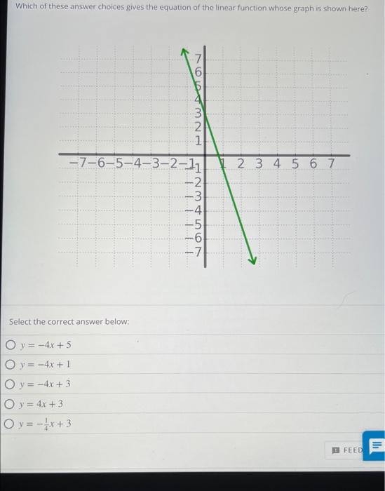 Solved Which Of These Answer Choices Gives The Equation Of