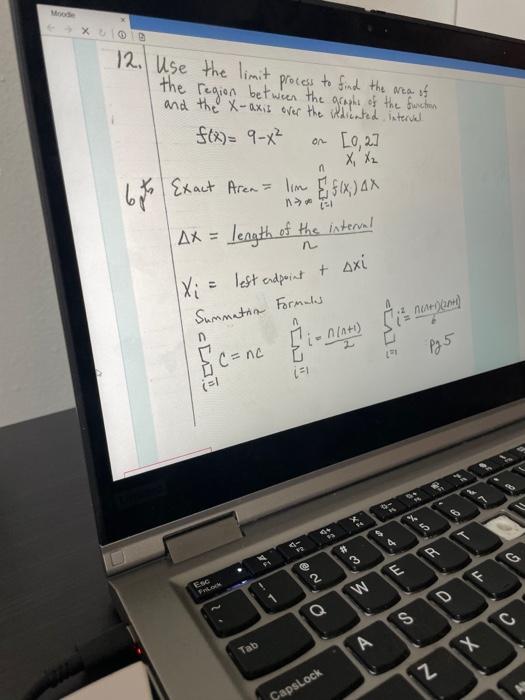 Solved 2. Use the limit process to find the ara if the | Chegg.com
