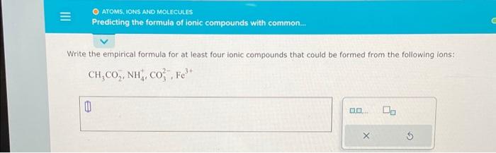 Solved Predicting the formula of ionic compounds with | Chegg.com