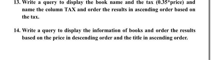 Solved drop table BOOKs cascade constraints; drop table | Chegg.com