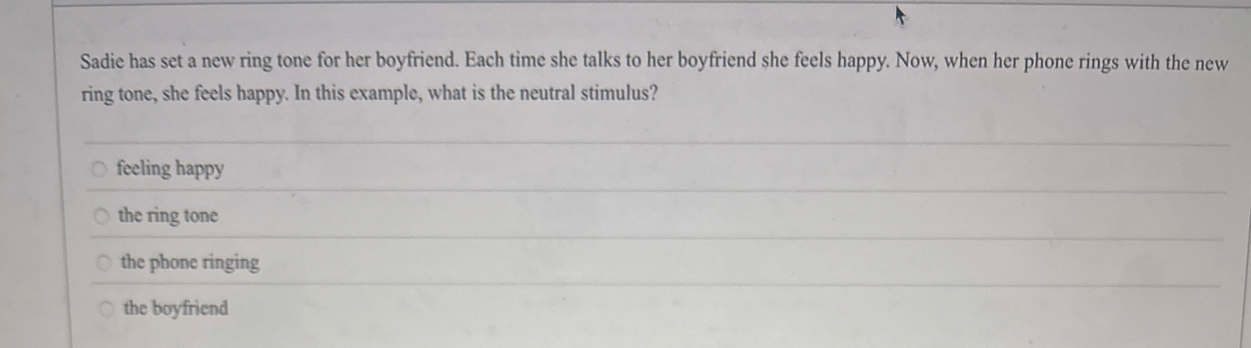Solved Sadie has set a new ring tone for her boyfriend. Each | Chegg.com