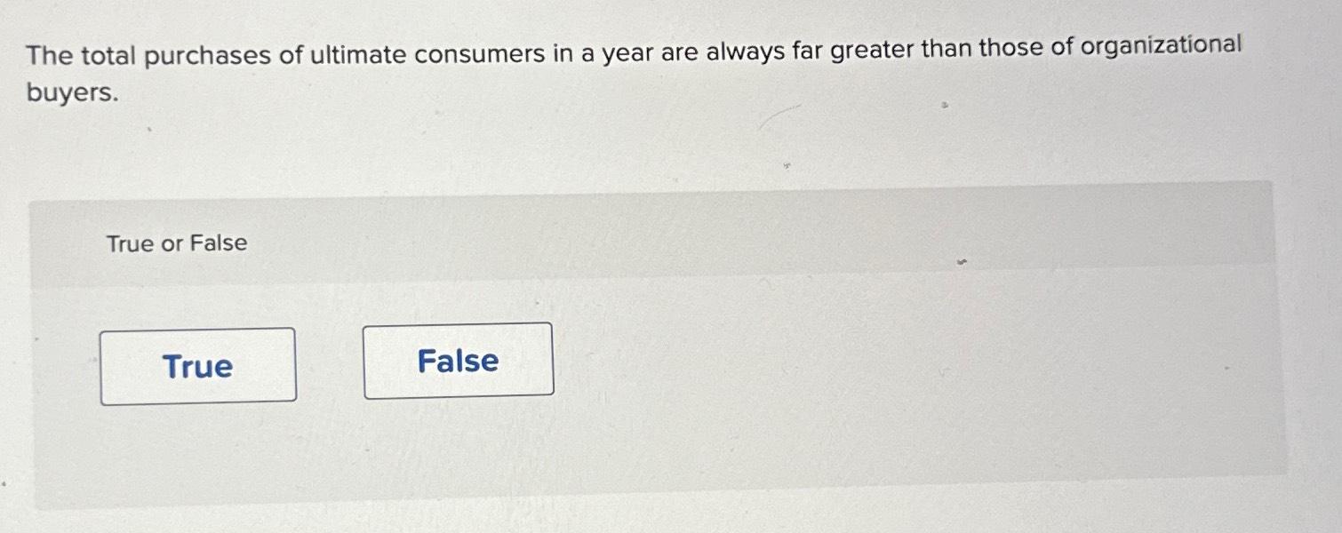 Solved The total purchases of ultimate consumers in a year | Chegg.com