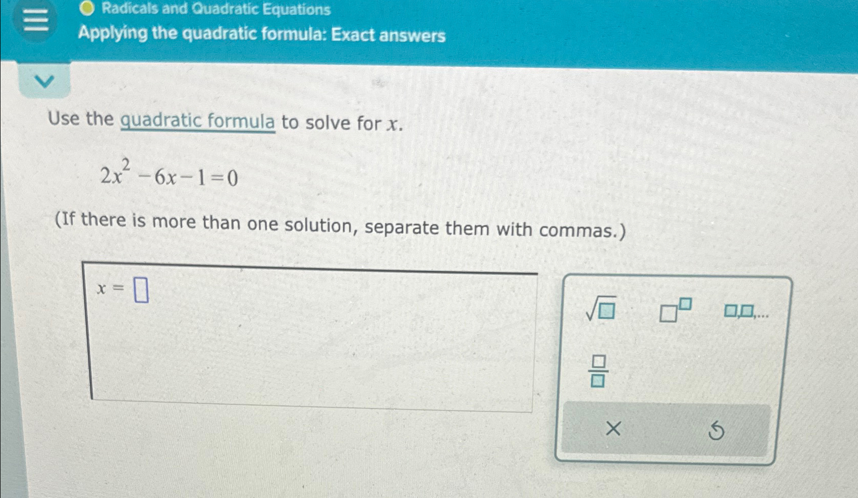 Solved Radicals and Quadratic EquationsApplying the | Chegg.com