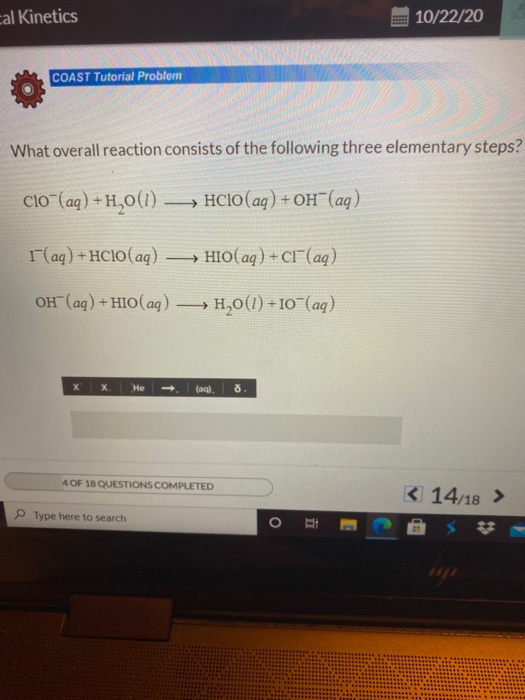 Solved Cal Kinetics 10/22/20 COAST Tutorial Problem What | Chegg.com