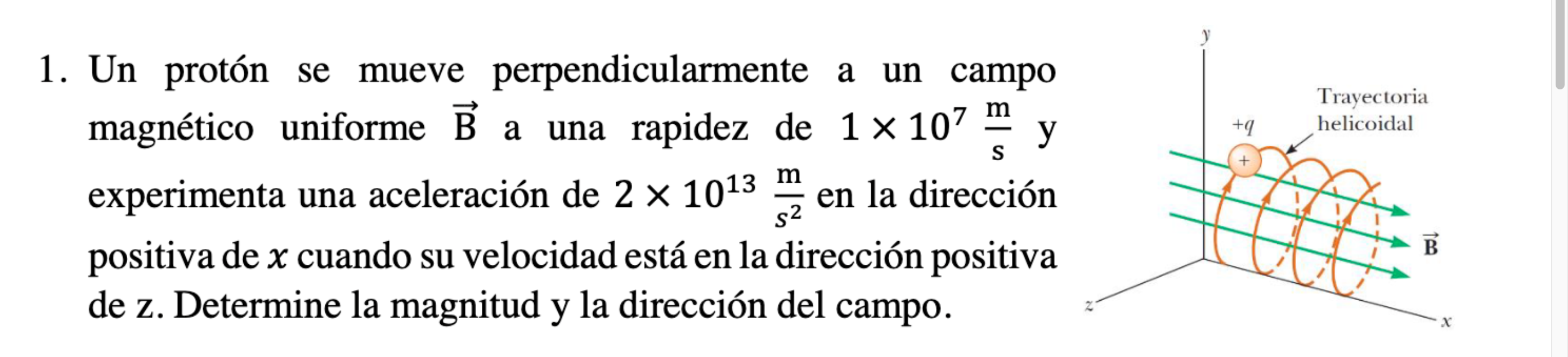 Solved Un protón se mueve perpendicularmente a un | Chegg.com