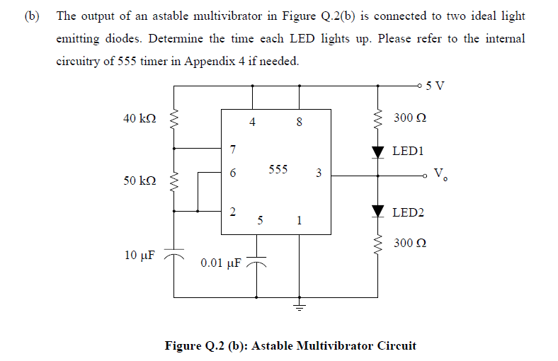 Solved (b) ﻿The output of an astable multivibrator in Figure | Chegg.com