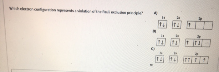 Solved Which electron configuration represents a violation | Chegg.com