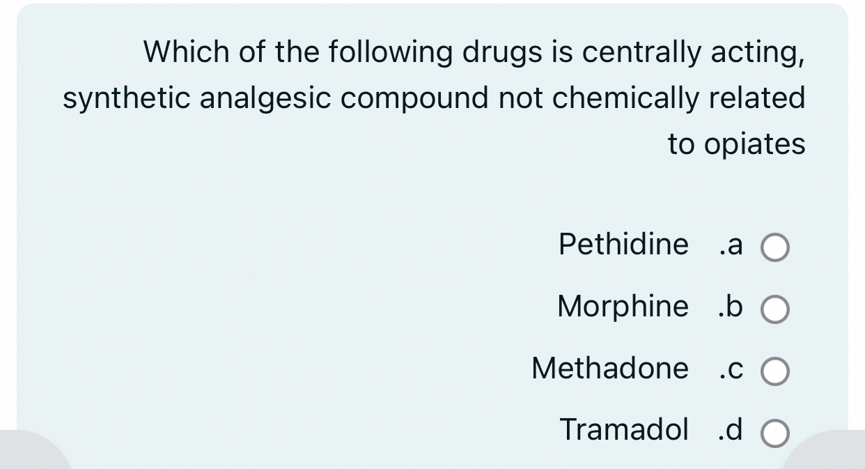 Solved Which of the following drugs is centrally acting, | Chegg.com