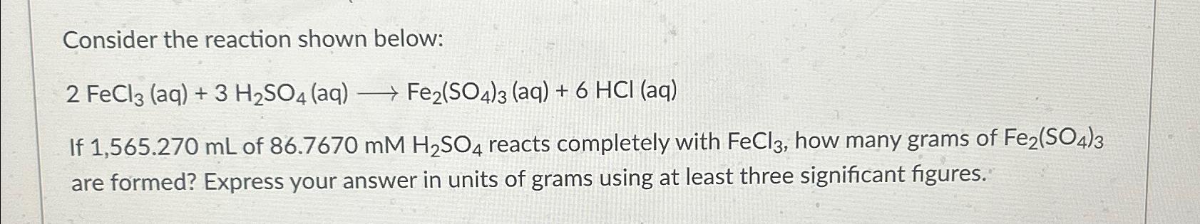 Solved Consider the reaction shown | Chegg.com