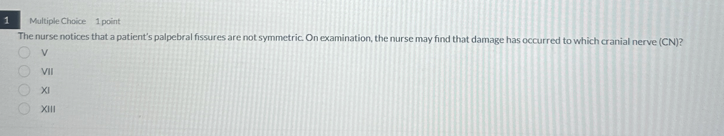 Solved 1Multiple Choice 1 pointThe nurse notices that a | Chegg.com Solved 1Multiple Choice 1 pointThe nurse notices that a | Chegg.com