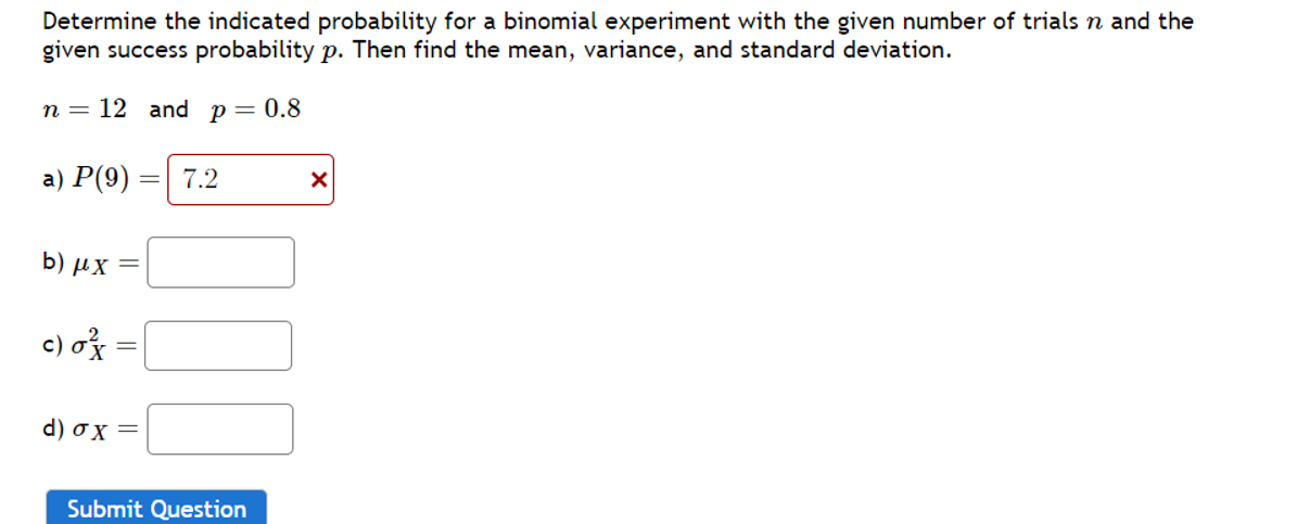 Solved Determine the indicated probability for a binomial | Chegg.com
