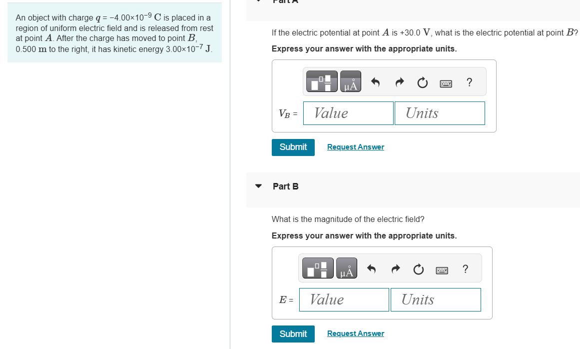 Solved An ﻿object with charge q= -4.00×10-9 Cis ﻿placed in | Chegg.com
