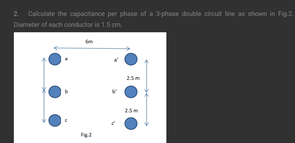 Solved Calculate the capacitance per phase of a 3-phase | Chegg.com