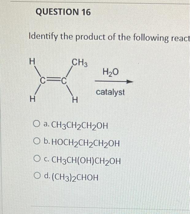 Solved Identify the product of the following reac a. | Chegg.com