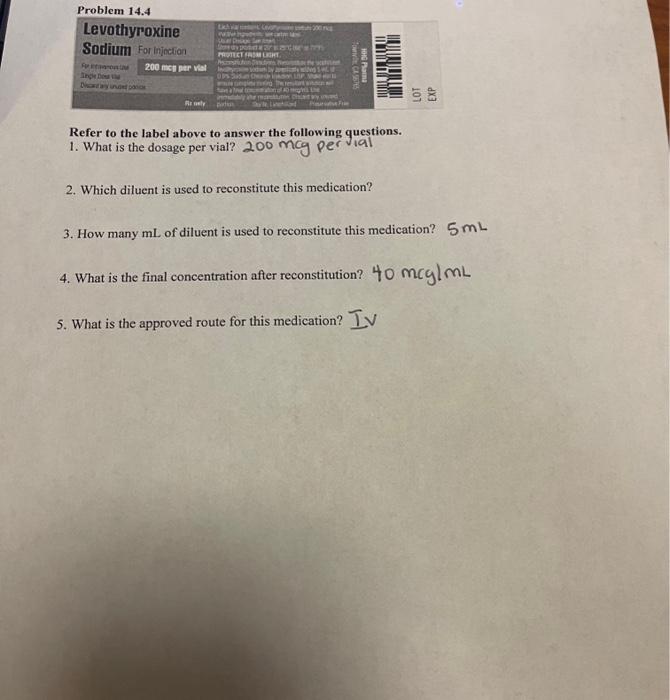 Solved CHAPTER 14: Reconstitution of Powdered Drugs Problem | Chegg.com