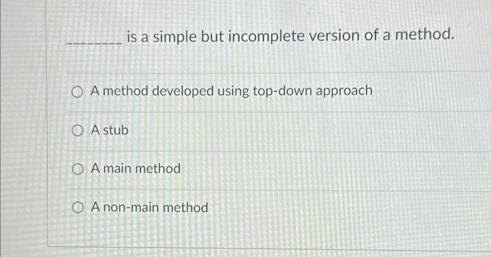 Solved is a simple but incomplete version of a method.A | Chegg.com
