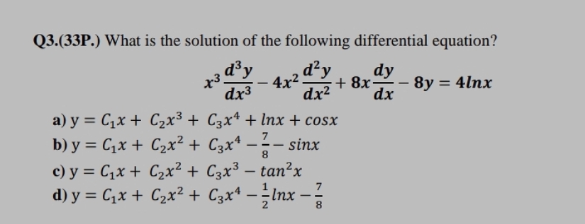 Solved Q3.(33P.) ﻿What is the solution of the following | Chegg.com