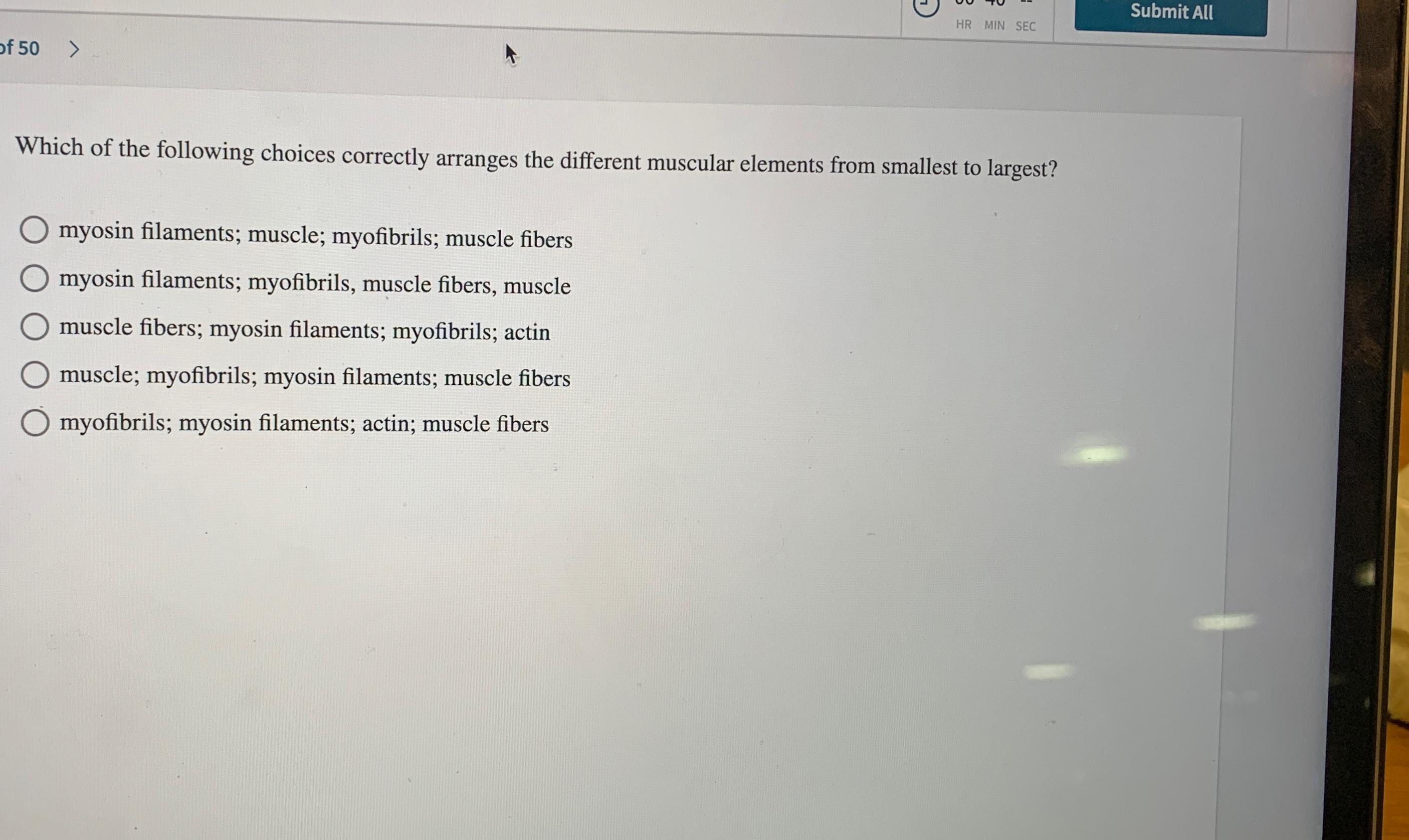Solved Which of the following choices correctly arranges the | Chegg.com