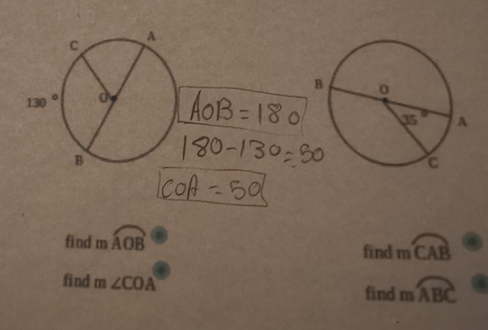 Solved find mAOBfind mCABfind m?COAfind ABC | Chegg.com