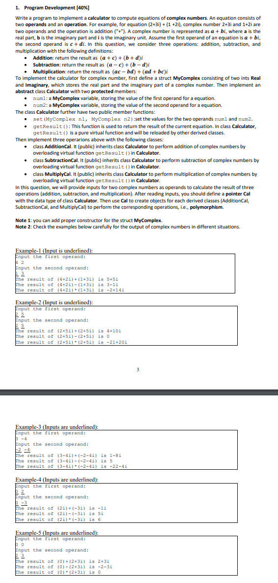 Solved Program Development [40%]Write a program to implement | Chegg.com