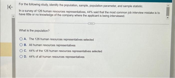 Solved For the following study, identify the population, | Chegg.com