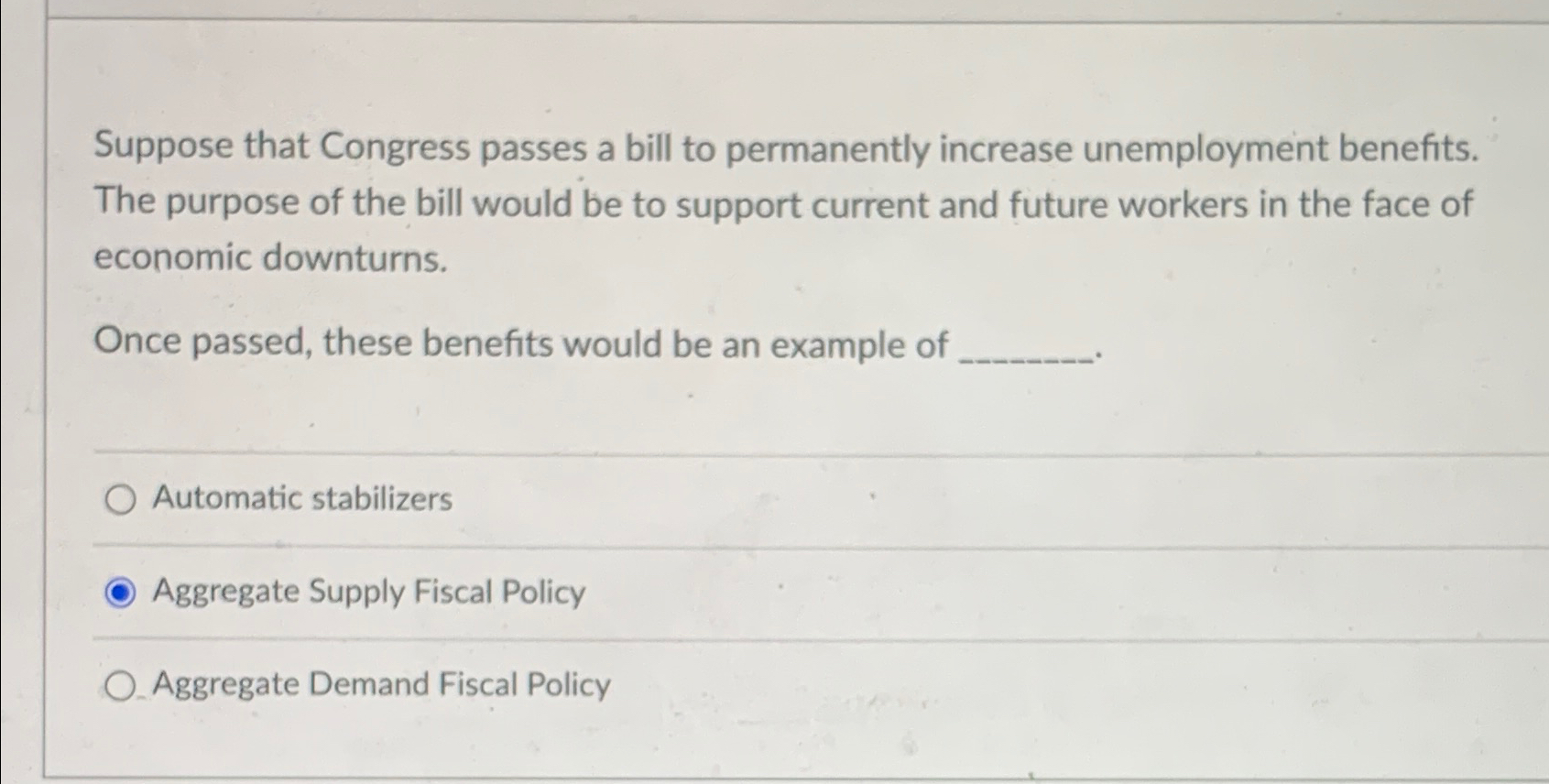 Solved Suppose that Congress passes a bill to permanently | Chegg.com