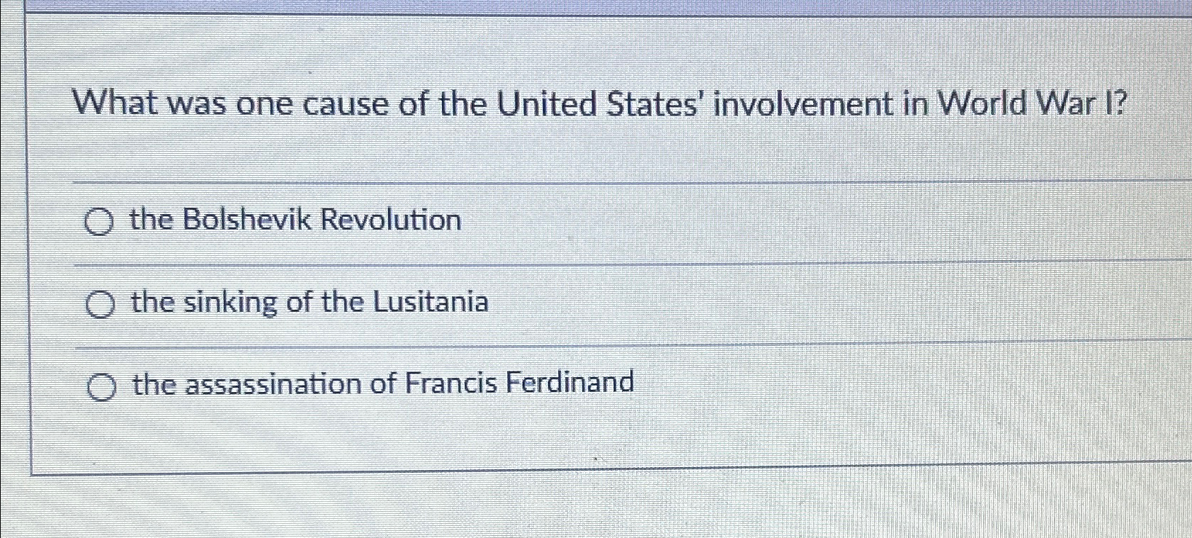 Solved What was one cause of the United States' involvement | Chegg.com