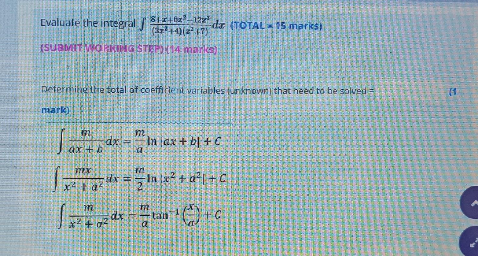 Solved Evaluate the integral ∫(3x2+4)(x2+7)8+x+6x2−12x3dx | Chegg.com