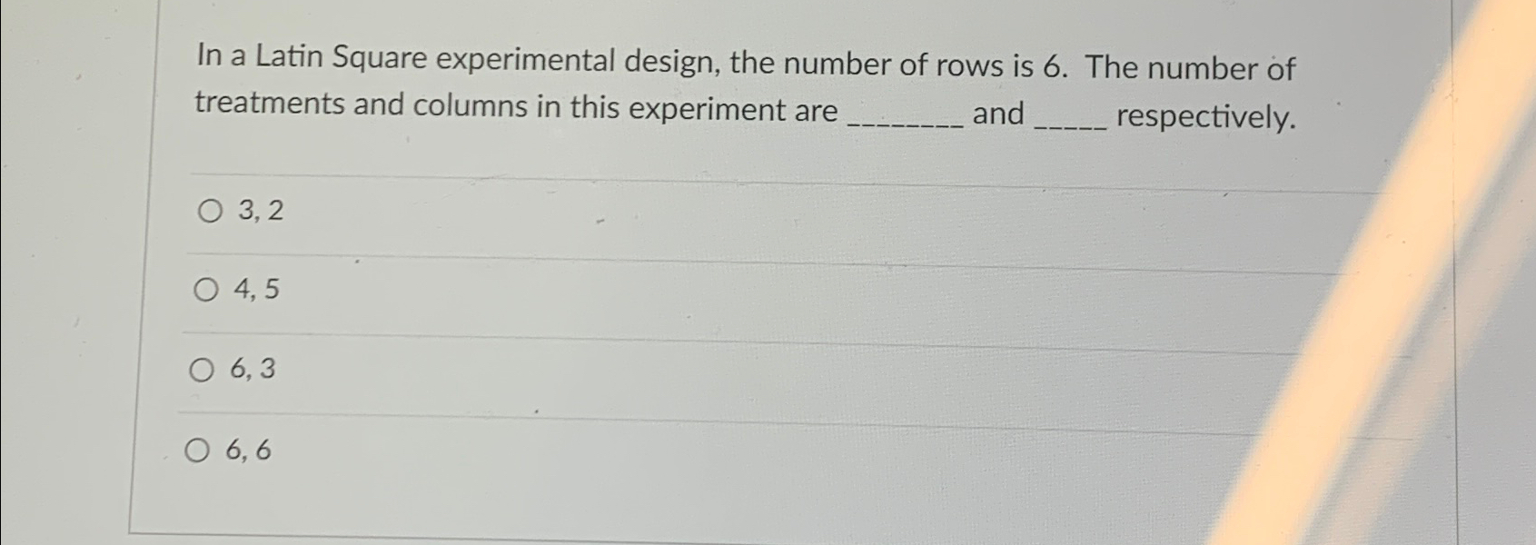 Solved In a Latin Square experimental design, the number of | Chegg.com