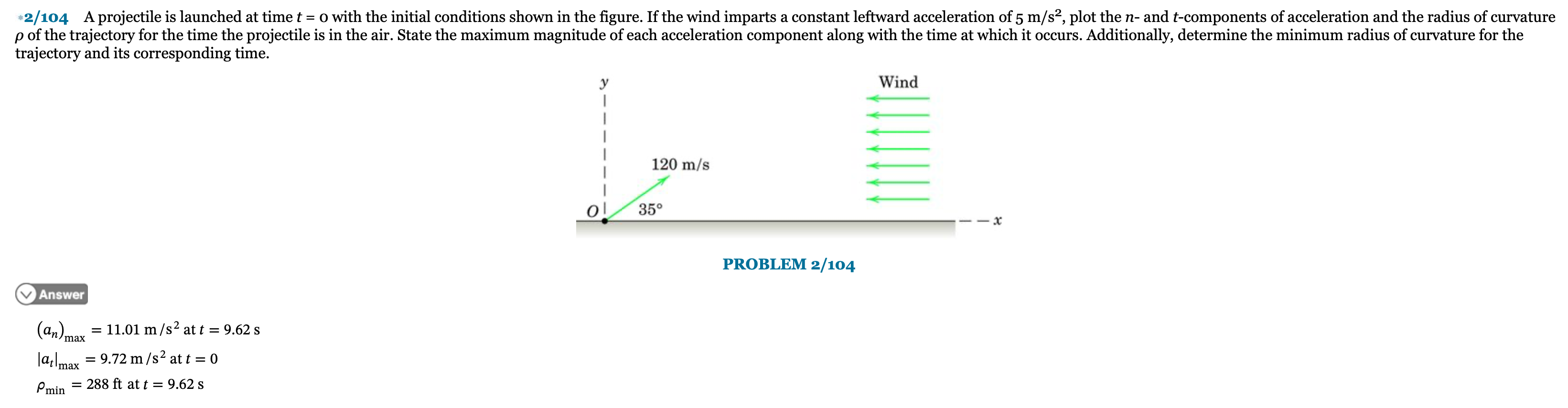 Solved trajectory and its corresponding | Chegg.com