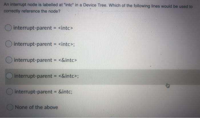 Solved An interrupt node is labelled at "inte" in a Device | Chegg.com