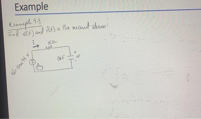 Solved Example Example 9.9 Find sct) and ift) in the encunt | Chegg.com