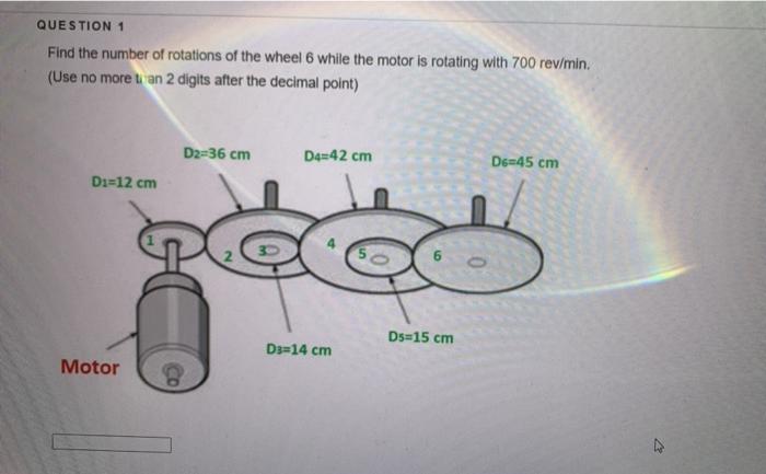 Solved QUESTION 1 Find the number of rotations of the wheel | Chegg.com