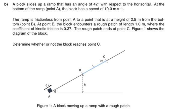 Solved A block slides up a ramp that has an angle of \\( | Chegg.com